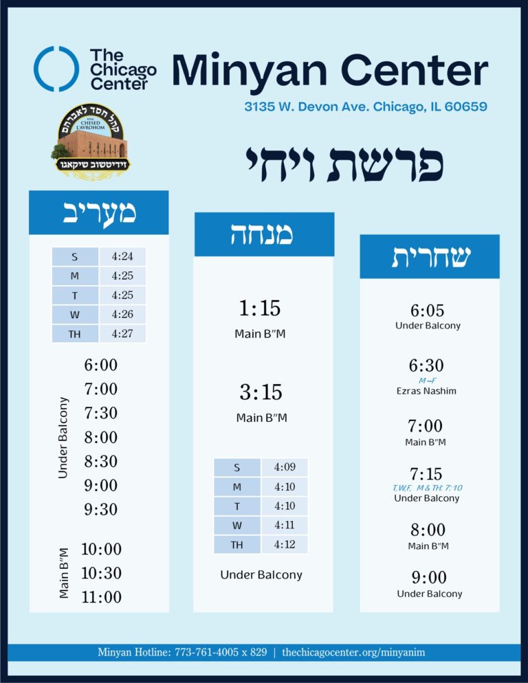 Minyanim – The Chicago Center